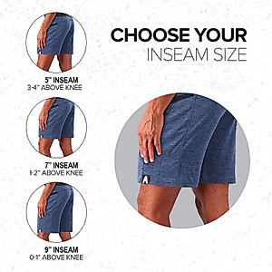 Anthem Athletics Hyperflex 7 Inch Men's Workout Shorts - Zipper Pocket Short for Running, Athletic & Gym Training - Iron Navy G2 - Medium