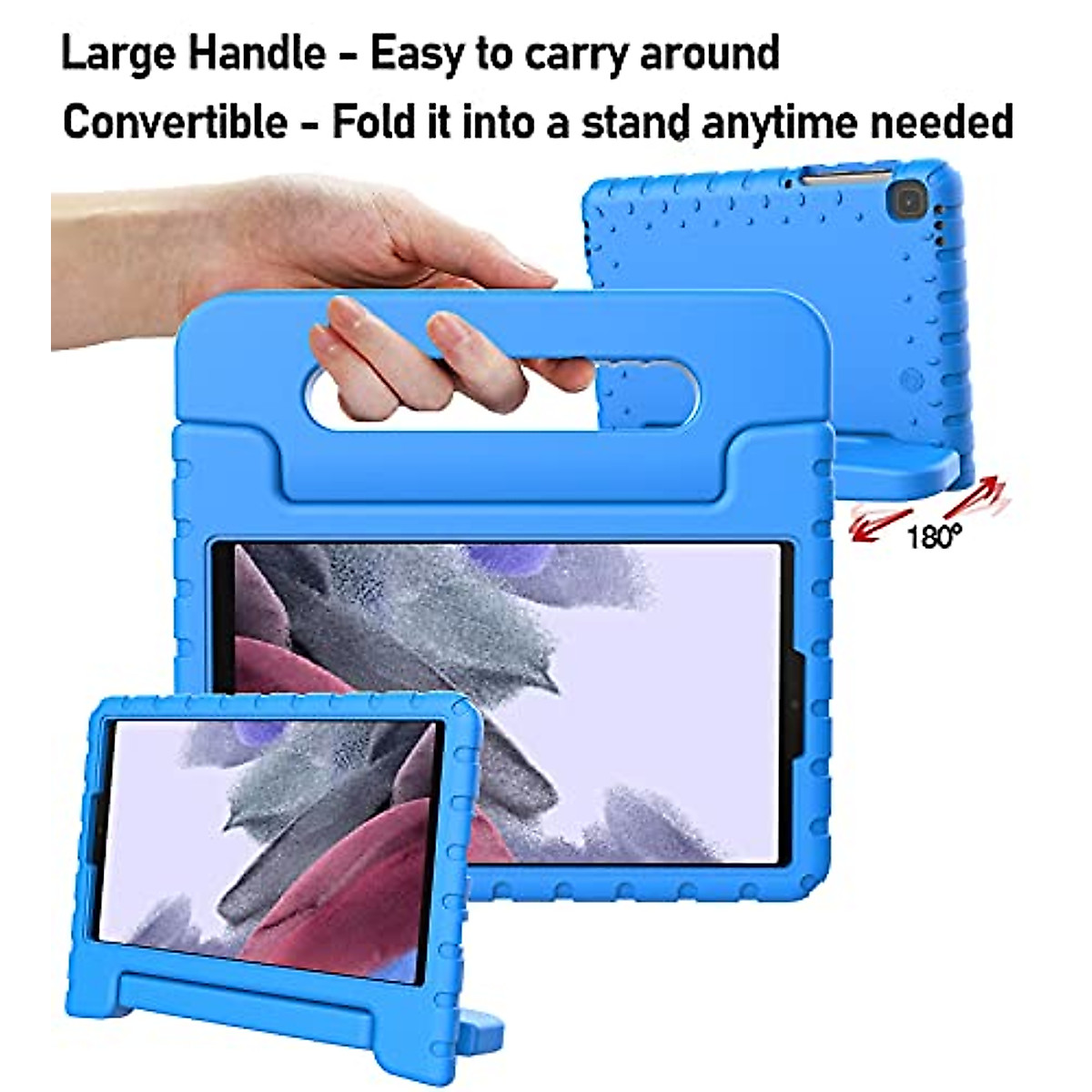 LTROP Kids Case for Samsung Galaxy Tab A7 lite 8.7 Inch 2021 SM-T225/T220, Galaxy Tab A7 Lite 8.7 Case, Shockproof Convertible Handle Stand Cover Case for Samsung Galaxy Tab A7 Lite 8.7” 2021, Blue