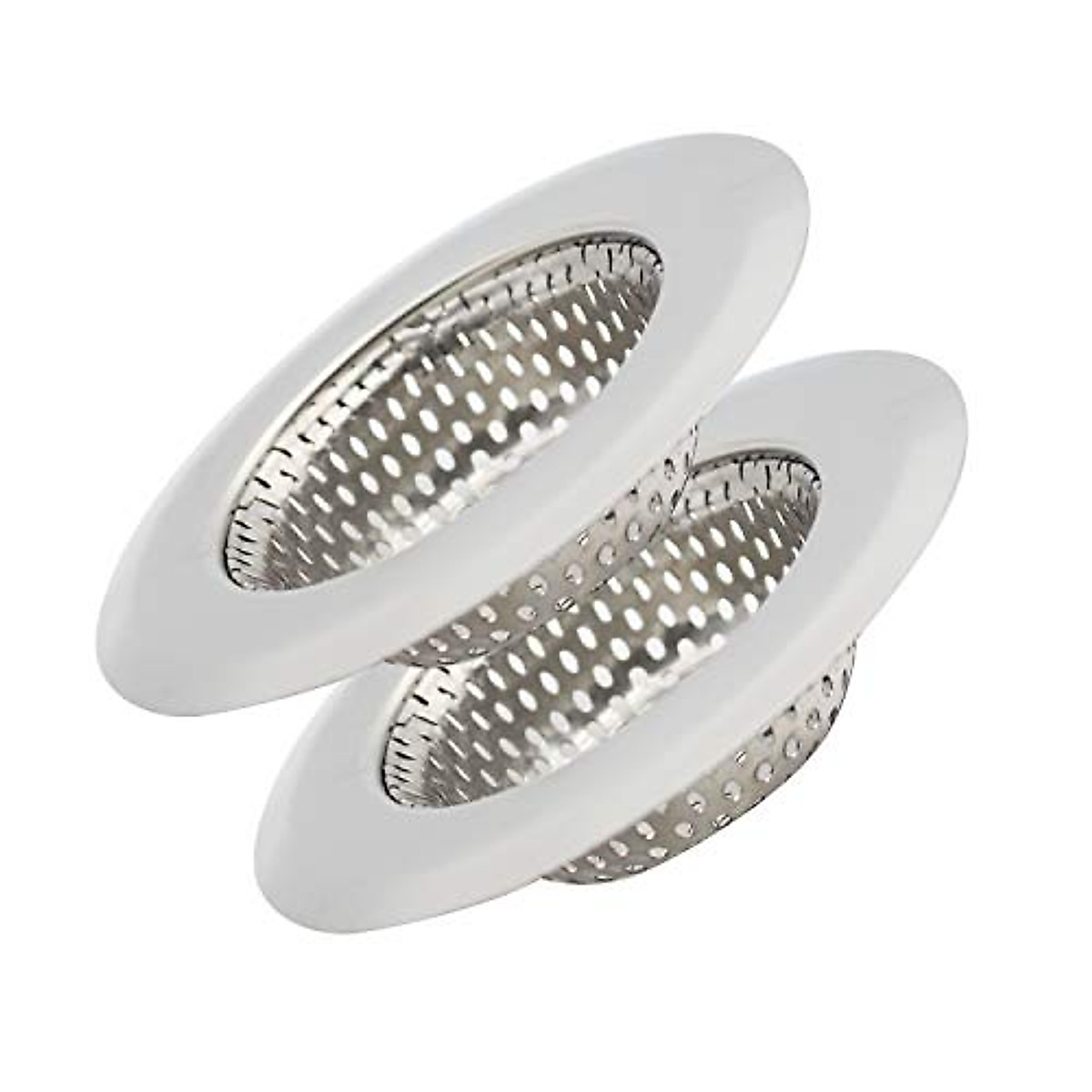 KUFUNG Sink Strainer,2 Pack Basket Stainless Steel Bathroom Sink, Utility, Slop, Kitchen and Lavatory Sink Drain Strainer Hair Catcher (3.5 inch)