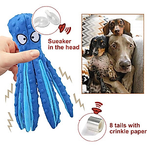 X-XDUN Dog Squeaky Toys No Stuffing Crinkle Plush Dog Toys for Puppy Teething, Durable Interactive Dog Chew Toys for Small, Medium and Large Dogs Training and Reduce Boredom