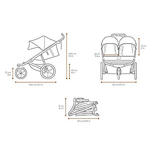 Thule Urban Glide 2 Jogging Stroller - Double Baby Stroller Perfect for Daily Strolling and Jogging - Features 5-Point Harness, Lightweight and Compact, Durable and Versatile Design for All Terrains