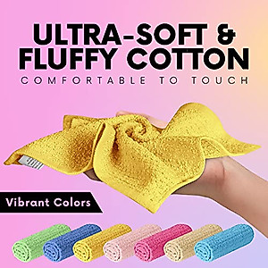 Elaine Karen 100% Cotton WASHCLOTHS, 8pc Set, Colors May Vary