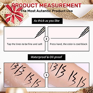 Erinde 6PCS Double-headed Liquid Eyeliner Stamp Pen Set, Black Eyeliner Pencil Eye Liner Stencil, Winged Eyeliner Tattoo Tool, Star Moon Heart Eyeliner Stamp Eye Face Makeup for Women