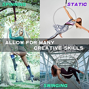TESLANG Aerial Hoop, Lyra Hoop Set Stainless 85cm/90cm Single Point Hoops Circus for Beginners Professionals, Aerial Ring Kit with Rigging Carry Bag, Aerial Yoga Equipment, WILL 660 LBS (300KG)