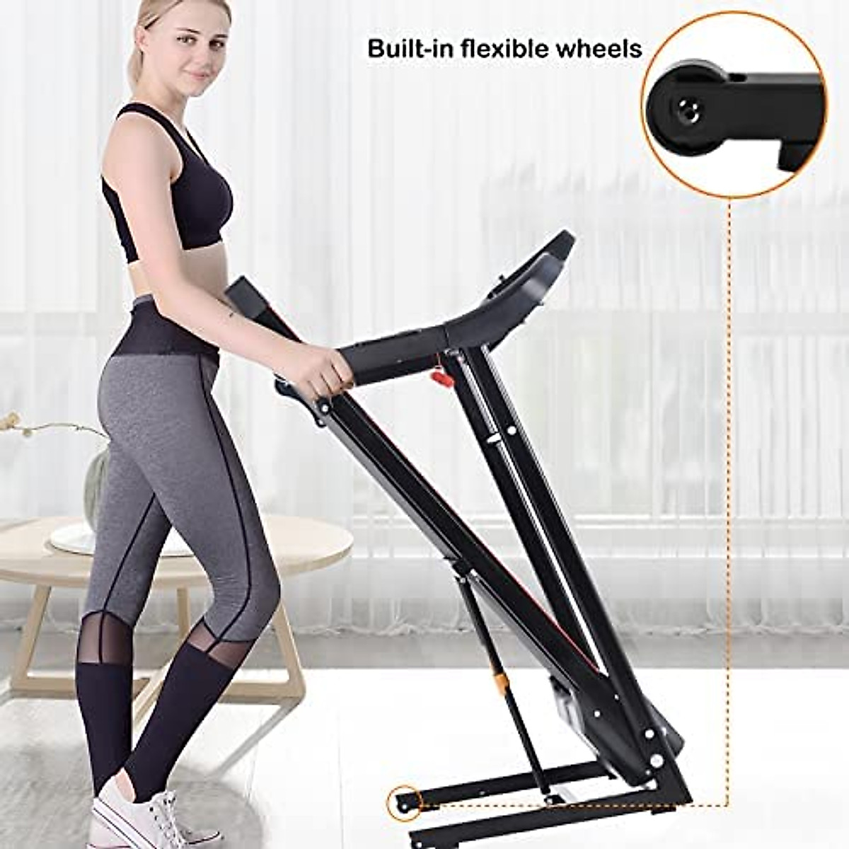 Treadmill,Treadmills for Home, 2.5HP Portable Foldable Treadmill with 15 Pre Set Programs and LED Display Panel