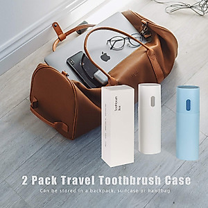 2 Pack Travel Toothbrush Case- Portable Breathable Toothbrush Holder -Plastic Toothbrush Storage Container Organizer- Multifunctional Wash Cup- For Travel Home&Camping&Business&School-MOFIT