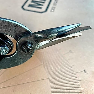MIDWEST Aviation Snip - Left Cut Regular Tin Cutting Shears with Forged Blade & KUSH'N-POWER Comfort Grips - MWT-6716L