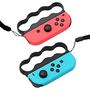 Grips for Fitness Boxing Switch, Controller Accessories Compatible with Nintendo Switch Sports and Switch Boxing Game, 2 Packs (Blue and Red)