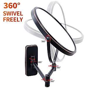 Nicesail Orb 1X/10X Magnifying Makeup Mirrors for Wall Mounted Makeup Mirror 8 Inch, Double-Sided 10x Magnifying Mirror Wall Mount, Oil Rubbed Bronze (8 Inch, 10X)