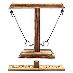 Hook and Ring Game Handmade Wooden Toss Game for Kids and Adults, Outdoor Indoor Games,Patio Decor,Yard Games,Wooden Hook and Ring Game for Bars, Party