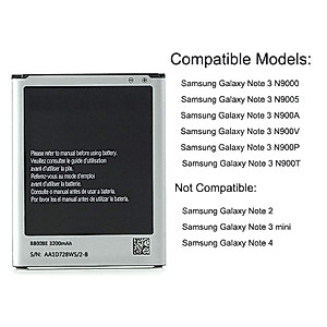 Cleantt Galaxy Note 3 Battery, 3200mAh Li-Ion Replacement Battery for Samsung Galaxy Note 3 N9000 N9005 N900A N900V N900P N900T