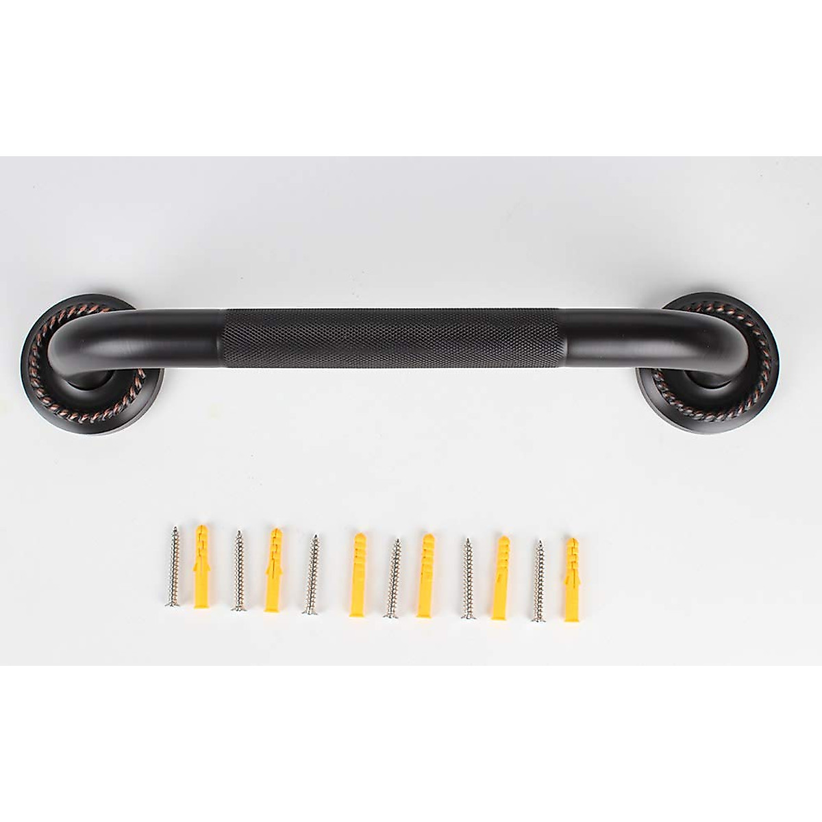 700Brass 12-Inch Grab Bar Featuring Anti-Slip Handrail, Solid Brass, Oil Rubbed Bronze, Heavy-Duty Construction Armrest, Bathroom Bathtube Shower Safety Rail