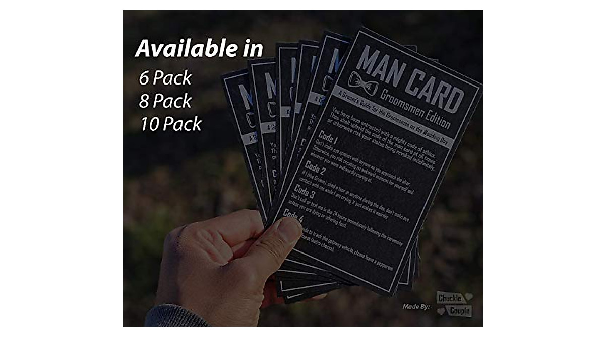 The Man Card: Funny Groomsmen Gifts & Proposal (6-Pack)