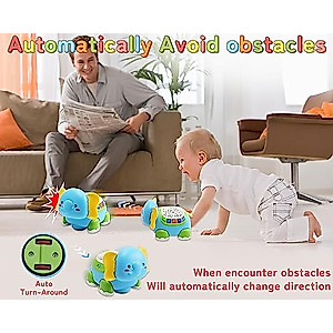 Baby Toys 6 to 12 Months,Toddler Toys,Star Projector Crawling Elephant Toys for 1-2 Year Old Boys Girls,Tummy Time Toys with Music,3 6 9 12-18 Months Babies Girl Toys,1 Year Old Boy Girl Birthday Gift