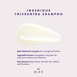 R+Co BLEU Ingenious Thickening Shampoo – Boosts Body, Bounce, and Shine for Fine Hair, Cleanses and Clarifies, Removes Product Buildup, Adds Instant Volume, 8.5 oz
