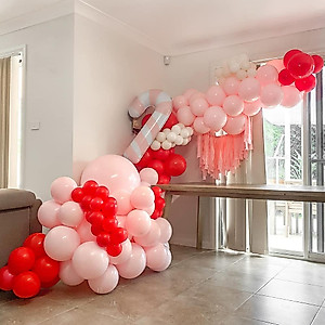 140Pcs Christmas Balloon Garland Arch Kit - Red Pink Candy Cane Balloons Sweet Lollipop Foil Balloon for Christmas New Year Birthday Xmas Holiday Party Decorations