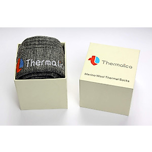 Luxury Thermal 80% True Merino Wool Socks-Over Calf, For Boots, Hiking,Ski &Home Light Gray