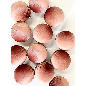 Terracotta Christmas Handmade Velvet Ornaments, Bulk Christmas Balls, Christmas Tree Bulbs, Christmas Decorations, Christmas Gift Idea, Set of 12