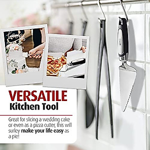 Orblue Pie Server, Essential Kitchen Tool, Serrated on Both Sides, Great for Right or Left Handed Chef, Stainless Steel Flatware, Cake Cutter