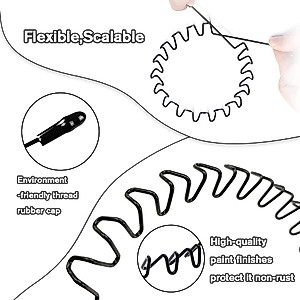 KELUBATU Metal Headbands for Men Fashion Headbands for Women, Unisex Wavy Headbands Outdoor Sports Headbands Simple Elastic Non-Slip Hair Accessories (6 Pack)