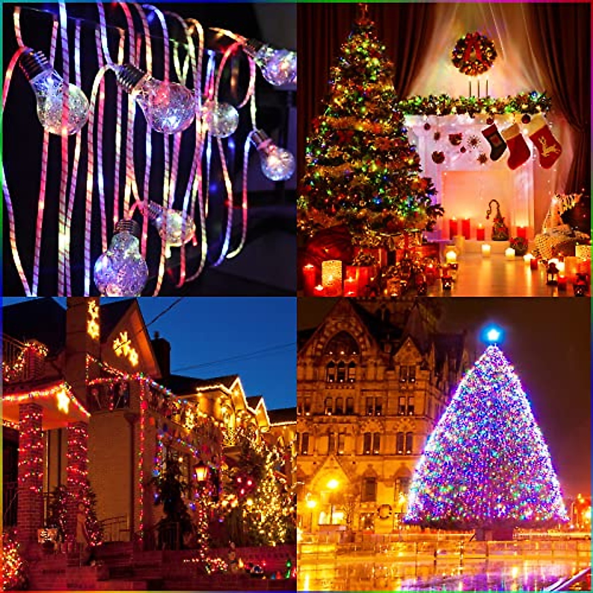 String Lights, 39FT 150LED Globe Christmas Lights, Indoor Outdoor Colorful Patio Lights with Plug & Remote, Waterproof Rope Lights, Globe String Lights for Christmas Wedding Garden Party Patio…