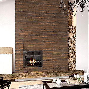 VEELIKE 6''x36'' Dark Brown Wood Vinyl Flooring Peel and Stick Floor Tile Bathroom Waterproof Wood Look Vinyl Plank Flooring Self Adhesive Laminate Flooring for Bedroom Kitchen RV (4-Tiles, 6 Sq. Ft.)