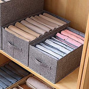FIHAP Sock Drawer, Underwear Dresser, Collapsible Closet Wardrobe Organizer, Fabric Clothes Storage Organizers with Handles Dividers for Clothing, Jeans, Sweater, Bras, MacBook Charger (7 Grids, Grey)