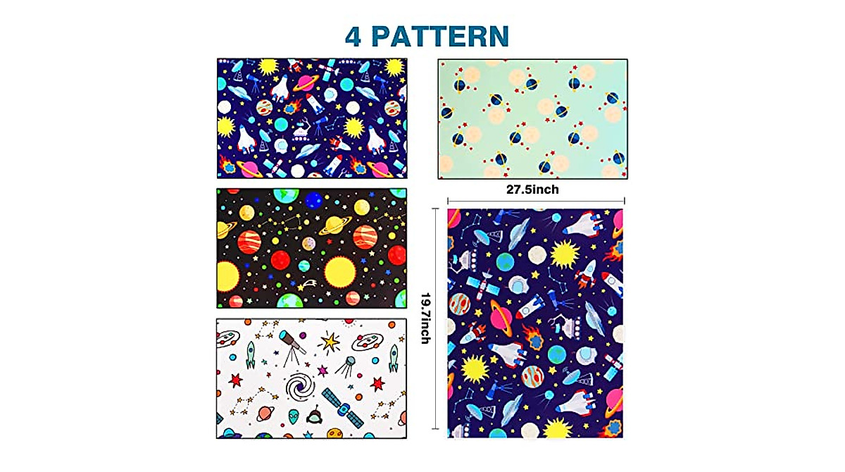Outer Space Wrapping Paper Set for Kids & Adults - Galaxy Gift Wrap