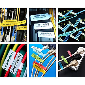 mewmewcat Label,Cable Label Self-Adhesive Thermal Printing Sticker Paper Waterproof Oil-Proof Tear Resistant Label Tape for Cables Wires Jewelry for DP23 Series Thermal Printer Label Maker Machine, 1