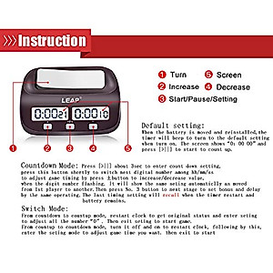 LEAP Chess Clock Digital Chess Timer Professional for Board Games Timer with Alarm Function (Official Store) Brownish Red