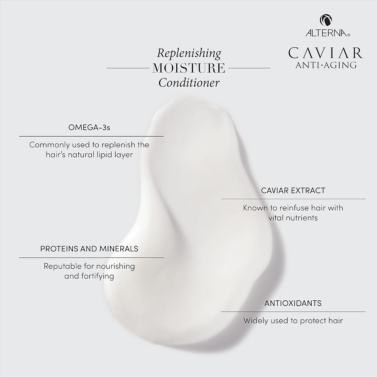 Alterna Caviar Anti-Aging Replenishing Moisture Shampoo and Conditioner Set, For Dry, Brittle Hair, Protects, Restores and Hydrates, Sulfate Free