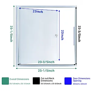 Access Panel 24 x 24,Metal Access Door,Built-in Lock,Aluminum Galvanized -Antioxidant/Fire Resistant,Access Panel for Drywall,Ceilings, Electrical, Plumbing,Access Door for Drywall,Metal Access Panel