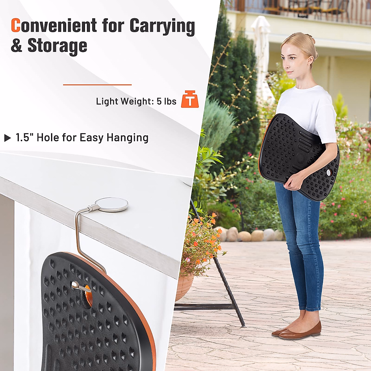 Goplus Standing Desk Wooden Balance Board, 360° Rotation Anti Fatigue Mat Wobble Board with 138 Massage Points & Anti-slip Base, Ergonomic Comfort Floor Mat Stability Rocker for Core Strength Workout