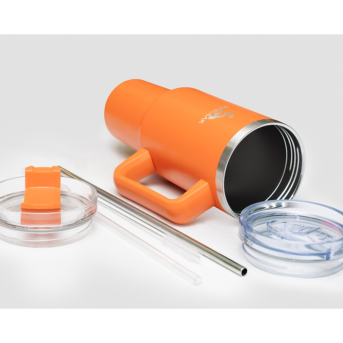 Du&Kha SIPSLEAK 40 Oz Tumbler with Handle and Straw – Stainless Steel Insulated Tumblers with 2 Lids, 2 Straws, Straw Brush – Portable and Reusable Coffee Tumbler Travel Coffee Mug Keeps Hot and Cold