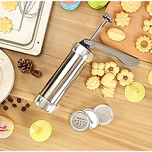 Cool Cook Cookie Press Machine Stainless Steel Biscuit Extruder Press Cookie Gun Kit Set DIY Biscuit Maker Baking Decoration Supplies