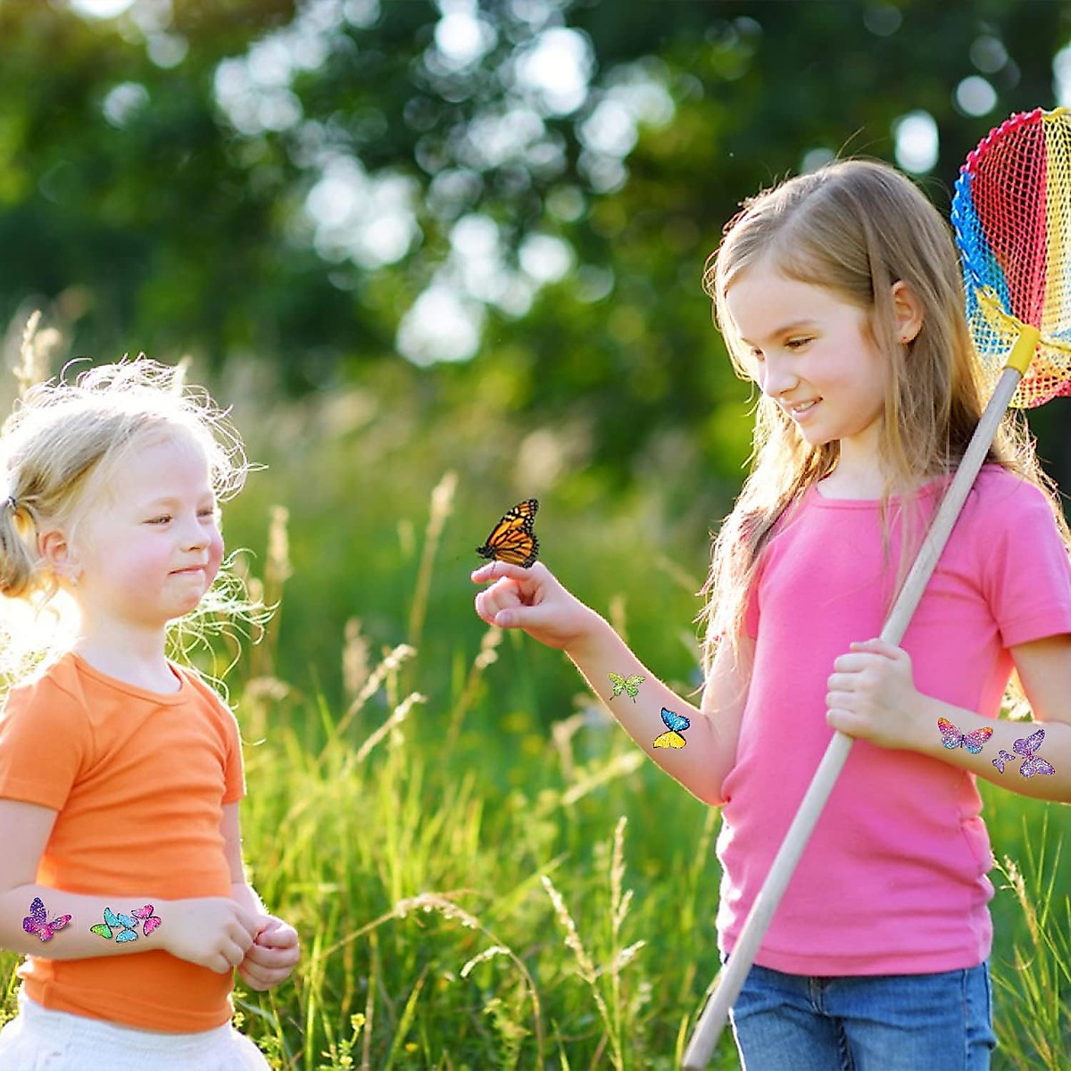 Leesgel 260 Style (20Sheet) Butterfly Temporary Tattoos for Kids, Glitter Butterfly Tattoos for Girls Birthday Party, Butterfly Party Decorations Supplies