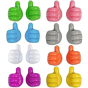 Miyabitors 16PCS Silicone Thumb Wall Hook，Adhesive Thumb Wall Decor Hook Multifunctional Clip Holder,Thumb Hook Up for Cable rganizer Holder Clips,Creative Key Holder , Toothbtush Holder Storage(A)