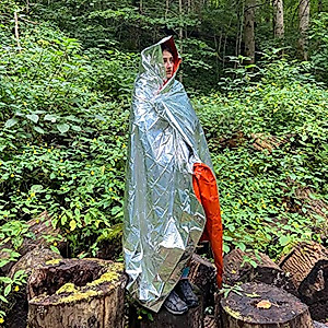 Rescue Essentials Hypothermia Wrap Blanket, Oversized 60" x 96", Mylar/Lightweight Polyethylene Fabric (Orange)