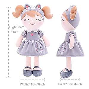 Gloveleya Baby Doll Girl Gifts Soft Plush Kitty Cat Dolls Girls Toy 14" with Gift Box