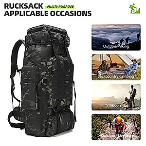 BNMJVJL 70L Hiking Backpack Military Tactical Camping Adjustable waterproof Climbing Sport Bags