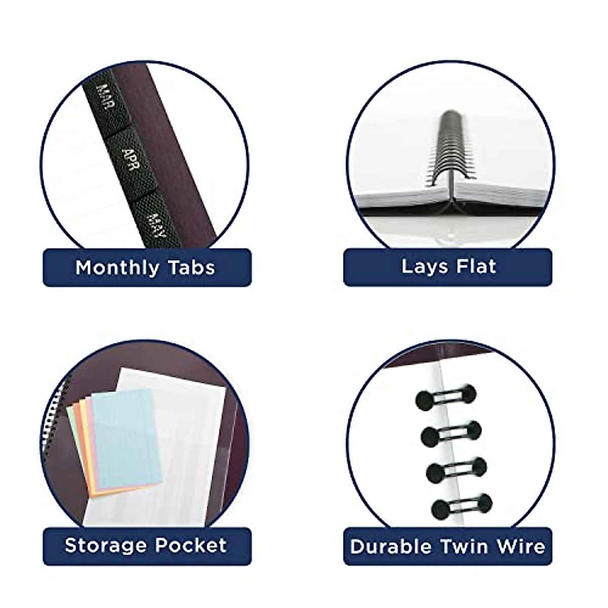 AT-A-GLANCE 2023 Monthly Planner, 9” x 11”, Large, Monthly Tabs, Pocket, Faux Leather, Contemporary, Merlot (70250X50)