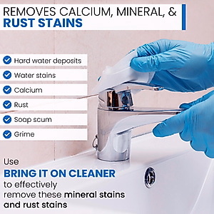 Bring It On Cleaner Hard Water Stain Remover - Shower Door, Windows, Fiberglass, Tubs, Chrome Tile & Grout Cleaner 4 Ounce (3 Pack)