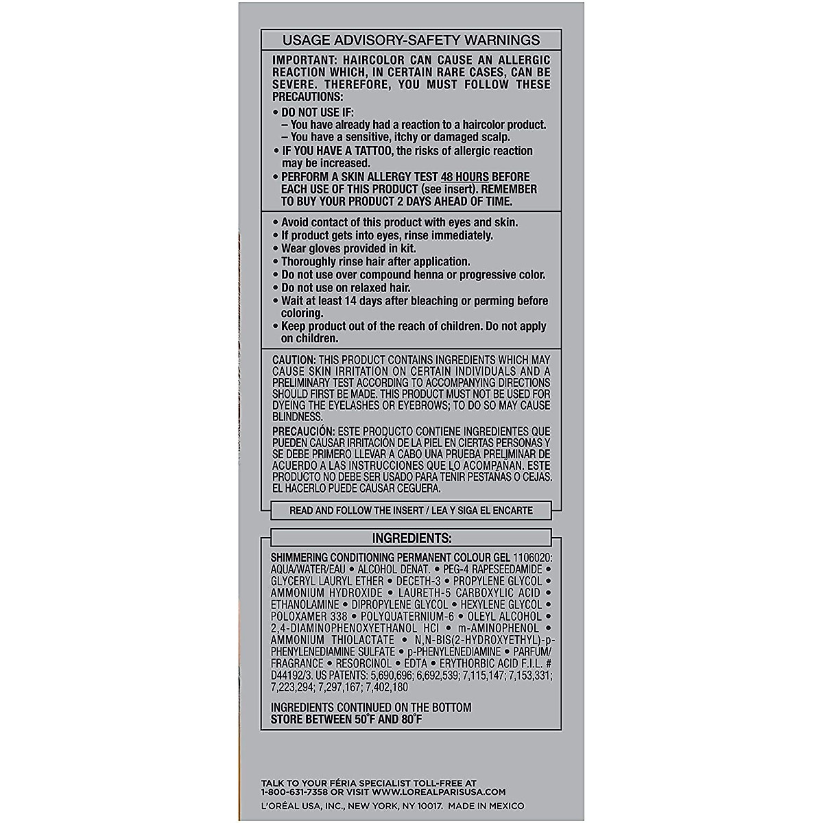 L'Oreal Paris Feria Multi-Faceted Shimmering Permanent Hair Color, B61 Downtown Brown, Hair Dye Kit, Pack of 2