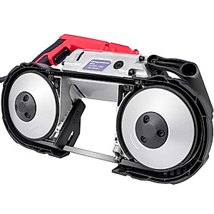 VEVOR Portable Band Saw, 5Inch Cutting Capacity Corded BandSaw, Variable Speed Hand held Band Saw,10Amp Motor Portable Bandsaw, Deep Cut Bandsaw for Metal Wood Tubing Pipes Rebar and Plastic