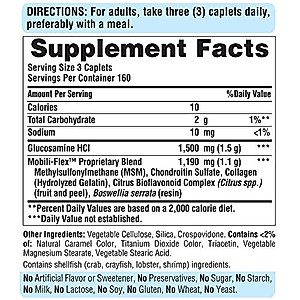 Glucosamine, Chondroitin & MSM-3 Per Day Formula by Puritan’s Pride