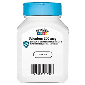 21st Century Selenium 200 Mcg Capsules, 60 Count (Pack of 2)