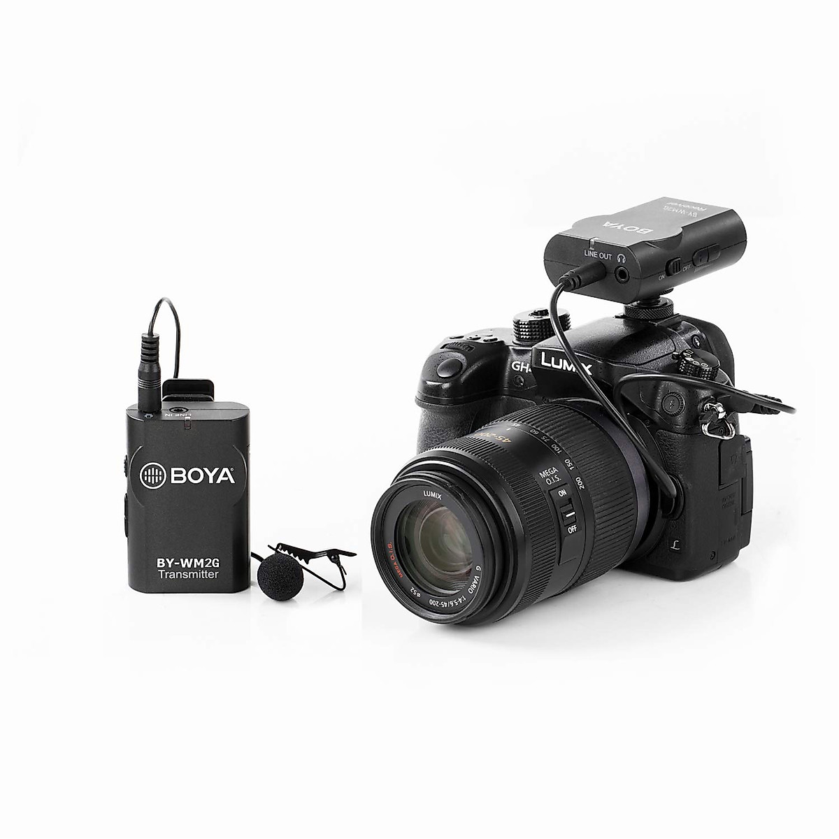 BOYA Wireless Microphone Lavalier for Smartphone Camera GoPro, BY-WM2G Mic for iPhone 11 10 X 8 8 Plus 7 6,Canon 6D 600D Nikon D800 D3300 Sony A7 A9 DSLR GoPro Hero4 Hero3 Hero3+ Action Cameras