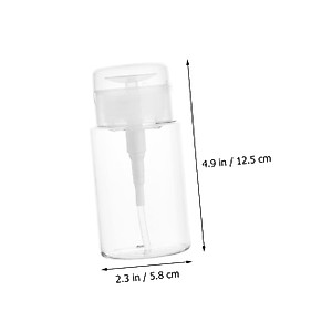 KALLORY 3pcs Nail Polish Remover Bottle Refillable Pump Bottles Empty Makeup Liquid Storage Containers Travel Friendly Cosmetic Dispensers(200ml)