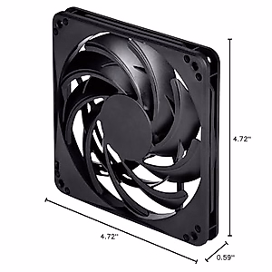 SilverStone Technology SST-FN124 120mm Fan with Slim 15mm Design with 3-Pins in Black FN124