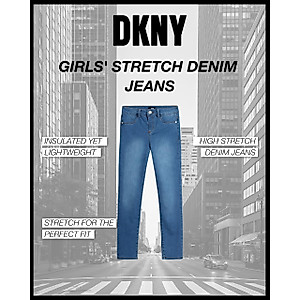 DKNY Girls’ Jeans - Super Stretch Denim Jegging Jeans - Casual Skinny Jeans for Girls (7-14), Size 8, Bleeker 2